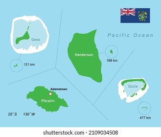 Vector Illustration Pitcairn Islands Map Stock Vector (Royalty Free ...
