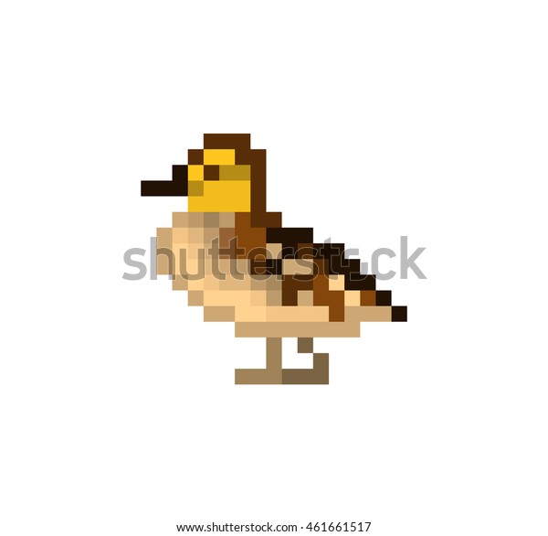 Vector Illustration Pixel Art Duckling Isolated Stock Vector (Royalty ...