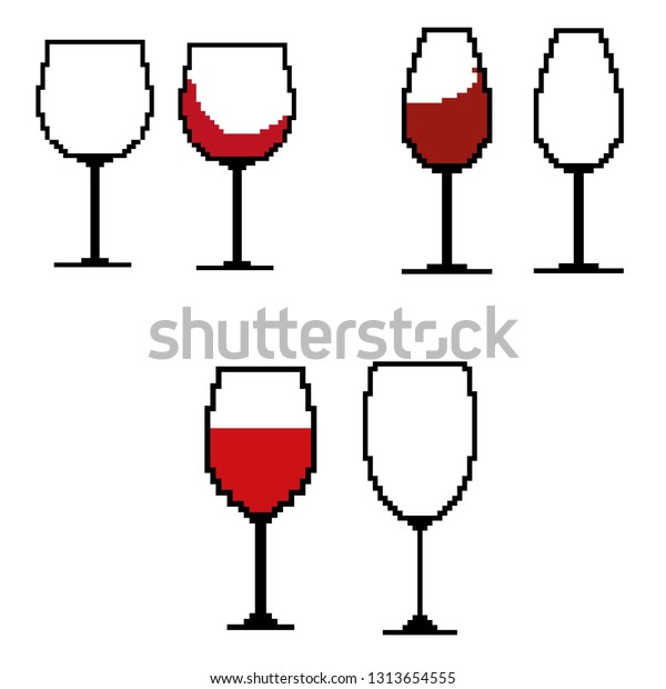 Vector Illustration Pixel Art Style Wine Stock Vector (Royalty Free ...