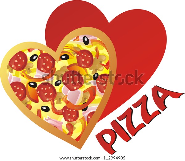 Vector Illustration Pizza Heart Stock Vector (Royalty Free) 112994905