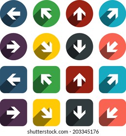 Vector Illustration Plain Arrow Icons Flat Stock Vector (Royalty Free ...