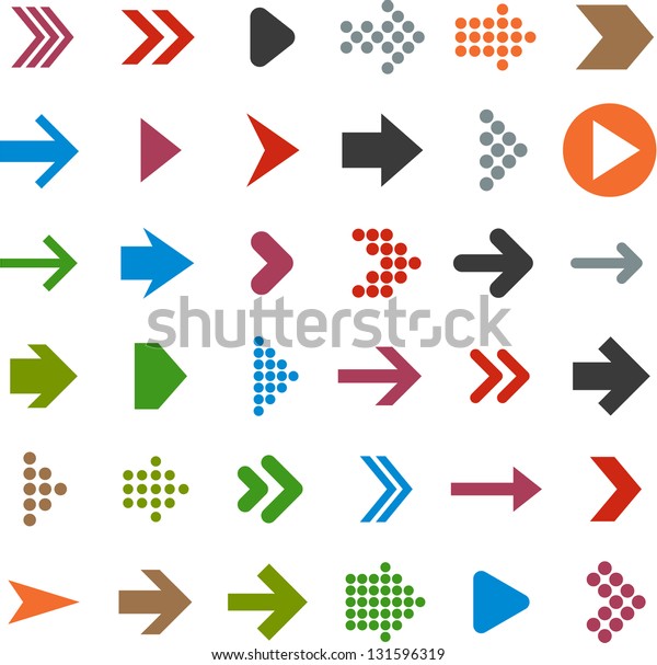 Vector Illustration Plain Arrow Icons Eps10 Stock Vector (Royalty Free ...