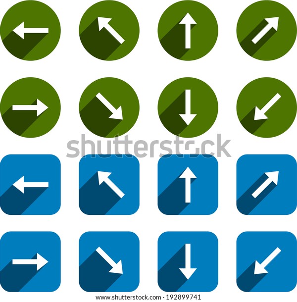 Vector Illustration Plain Arrow Icons Flat Stock Vector (Royalty Free ...