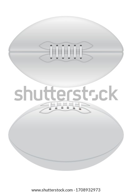 Vector Illustration Plain White Rugby Ball Stock Vector (Royalty Free ...