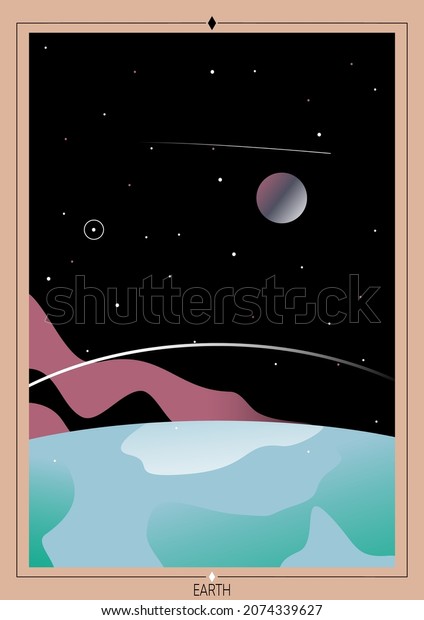 Vector Illustration Planet Earth Poster Banner Stock Vector (Royalty ...