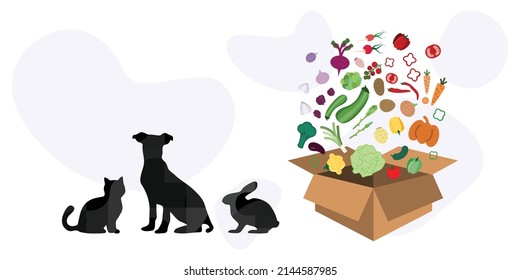 Vector Illustration Plant Based Foods Animals Stock Vector (Royalty ...