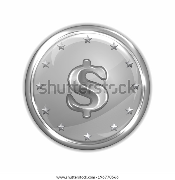 Vector Illustration Platinum Coin Stock Vector (Royalty Free) 196770566