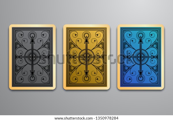 Vector Illustration Playing Card Back Side Stock Vector (Royalty Free ...