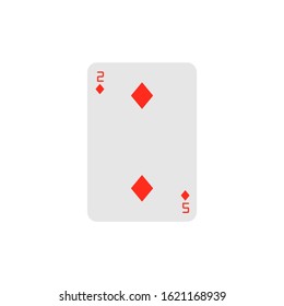 Vector Illustration Playing Card Two Diamonds Stock Vector (Royalty ...