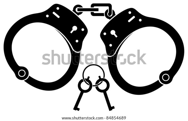 Vector Illustration Police Handcuffs Stock Vector (Royalty Free) 84854689