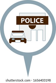 Vector Illustration Police Station Map Icon Stock Vector (Royalty Free ...