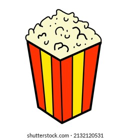 Vector Illustration Popcorn Single Stock Vector (Royalty Free ...