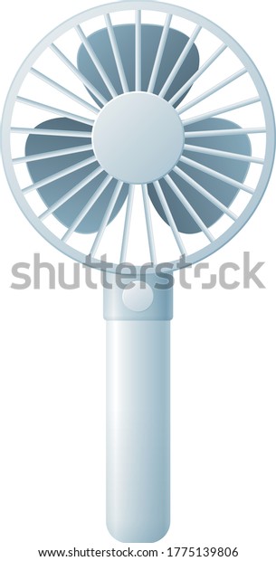 vector illustration of portable fan (light blue)