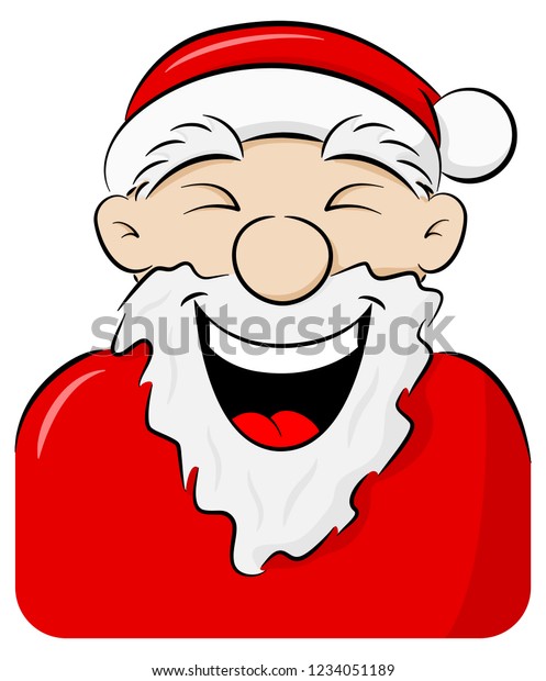Vector Illustration Portrait Laughing Santa Claus Stock Vector (Royalty ...