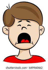Illustration Portrait Screaming Cartoon Man Stock Illustration 649969597