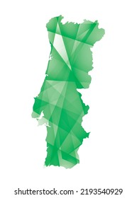 Vector Illustration Portugal Map Green Colored Stock Vector (Royalty ...