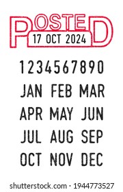 Vector Illustration Posted Stamp Editable Dates Stock Vector (Royalty ...