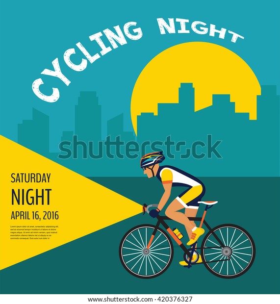 Vector Illustration Poster Design Cyclist Cycling: เวกเตอร์สต็อก (ปลอด ...