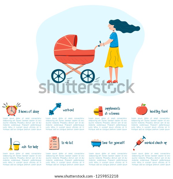 Vector Illustration Postpartum Recovery Infographic Cartoon Stock ...