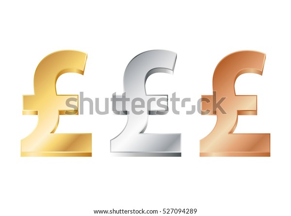 Vector Illustration Pound Sign Gold Silver Stock Vector (Royalty Free ...