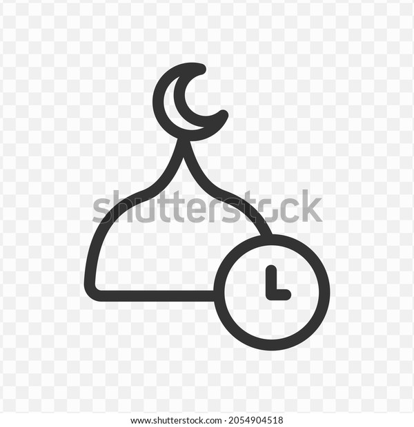 Vector Illustration Prayer Time Icon Dark Stock Vector (Royalty Free ...