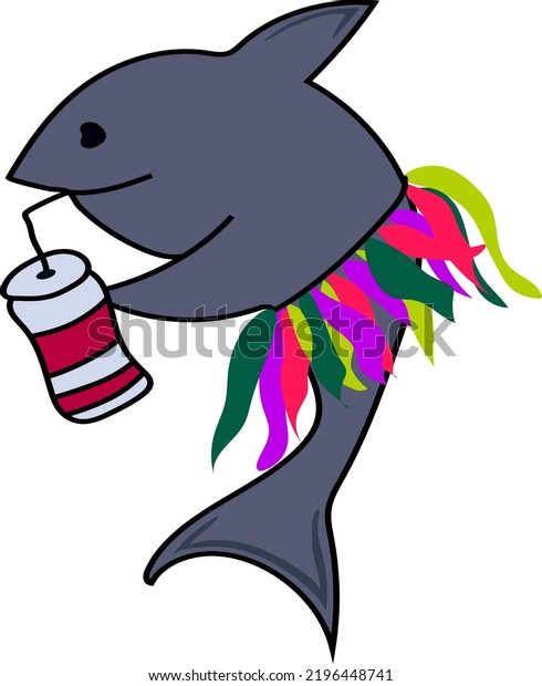 Vector Illustration Predatory Sea Animal Stock Vector (Royalty Free ...