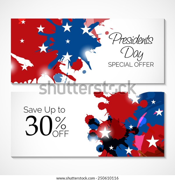 Vector Illustration Presidents Day Header Stock Vector (Royalty Free ...