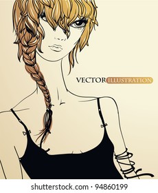 Vector Illustration Pretty Girl Stock Vector (Royalty Free) 94860199 ...