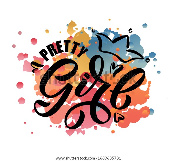 Vector Illustration Pretty Girl Text Girls Stock Vector (Royalty Free ...