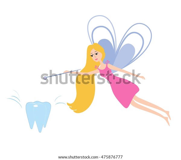 Vector Illustration Pretty Tooth Fairy Magic Stock Vector (Royalty Free ...