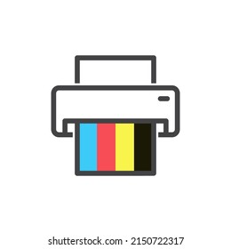 Vector Illustration Printer Icon Cmyk Colors Stock Vector (Royalty Free ...