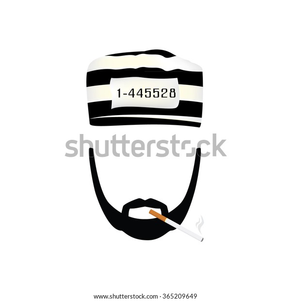 Vector Illustration Prisoner Hat Number On 库存矢量图（免版税）365209649 ...