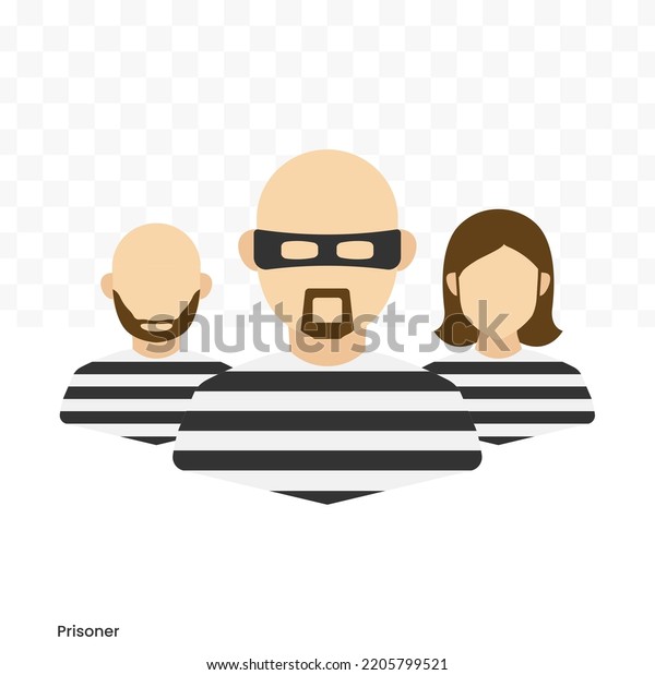 Vector Illustration Prisoner Team Avatar Color Stock Vector (Royalty ...