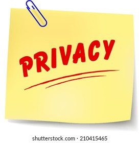 Vector Illustration Privacy Paper Message On Stock Vector (Royalty Free ...