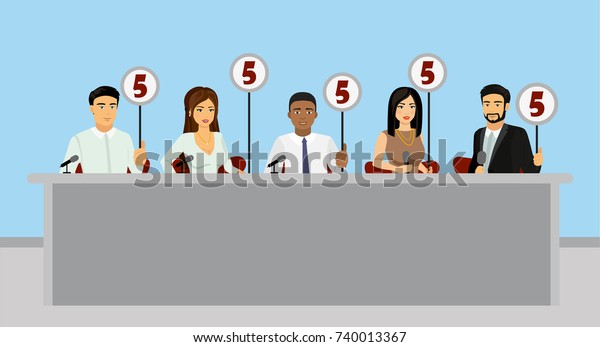 Vector Illustration Professional Competition Judges Jury Stock Vector ...