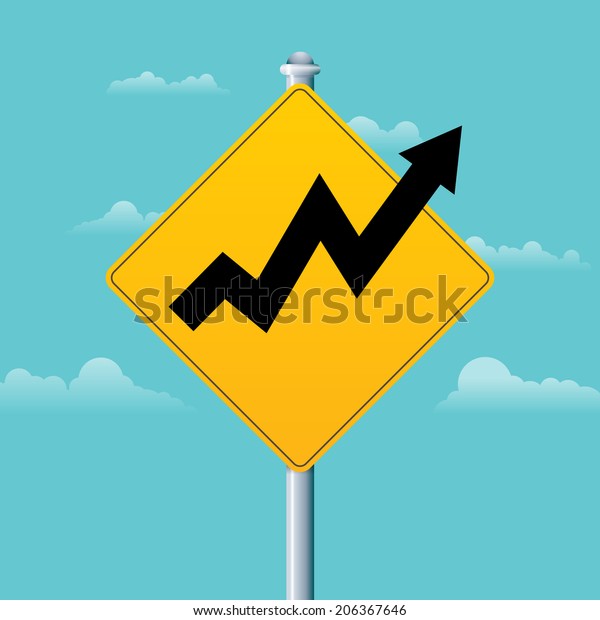 Vector Illustration Profit Warning Sign Arrow Stock Vector (Royalty ...