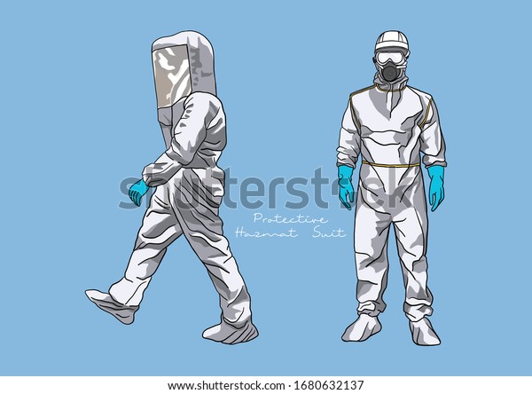 Vector Illustration Protective Hazmat Suit Personal Stock Vector ...