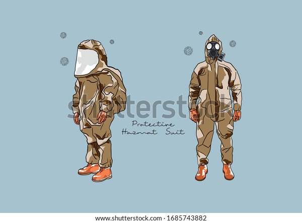 Vector Illustration Protective Hazmat Suit Personal Stock Vector ...