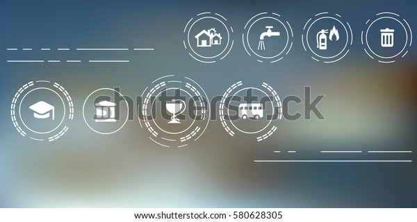 Vector Illustration Public Service Icons Managing: vetor stock (livre ...