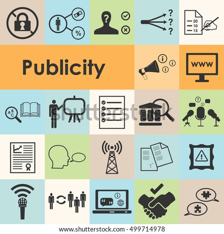 Vector Illustration Publicity Transparency Icons Set Stock Vector ...