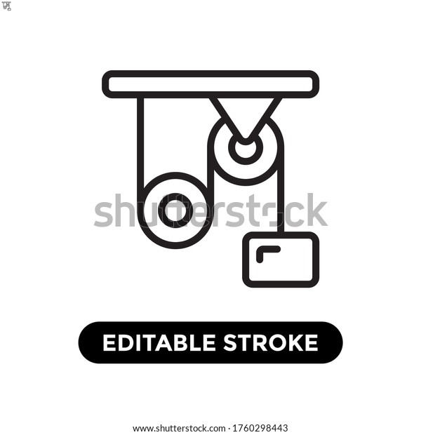 Vector Illustration Pulley Icon Logo Black Stock Vector (Royalty Free ...