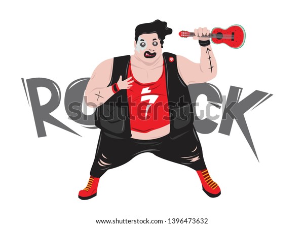 Vector Illustration Punk Rock Star Guitarist Stock Vector (Royalty Free ...