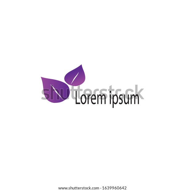 Vector Illustration Purple Leaf Icon Stock Vector (Royalty Free ...