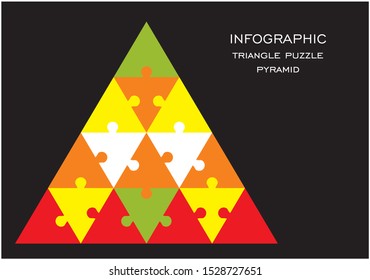 Vector Illustration Puzzle Design Triangle Pyramid Stock Vector ...