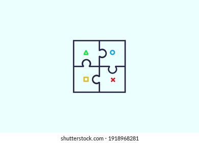 Vector Illustration Puzzle Game Logo Using Stock Vector (Royalty Free ...