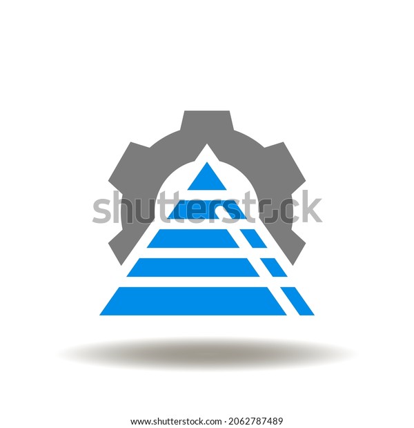Vector Illustration Pyramid Gear Symbol Hierarchy Stock Vector (Royalty ...