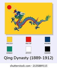 Vector Illustration Qing Dynasty 18891912 Flag Stock Vector (Royalty ...