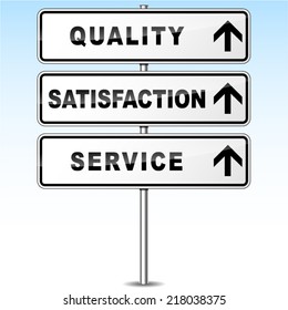 Vector Illustration Quality Service Satisfaction Signpost Stock Vector ...