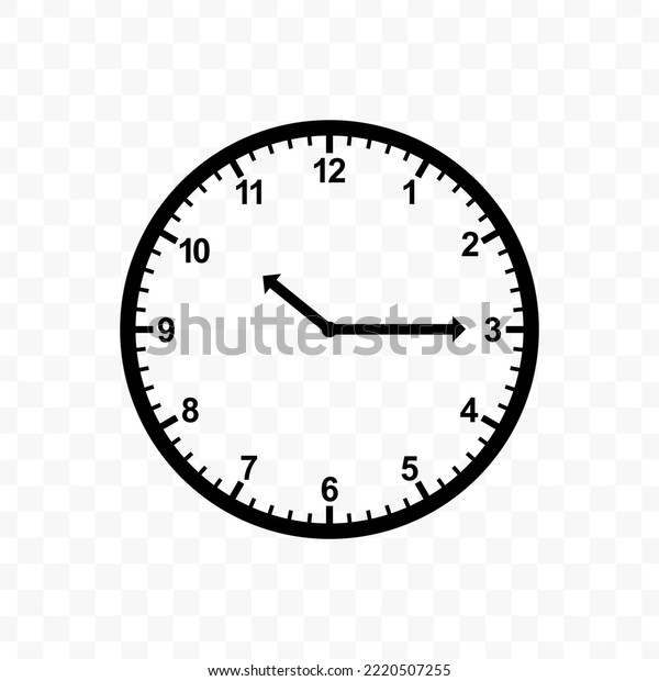 Vector Illustration Quarter Past Ten Icon Stock Vector (Royalty Free ...