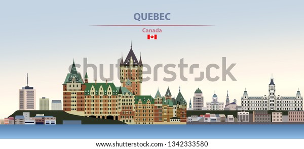 Vector Illustration Quebec City Skyline On Stock Vector (Royalty Free ...